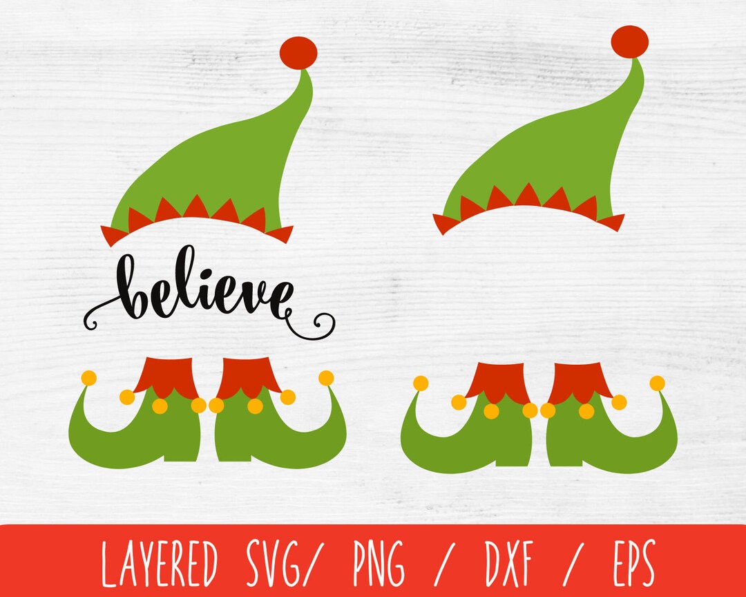 Elf Monogram SVG, Believe Svg, Elf Hat Svg, Christmas Elf Svg, Santa ...