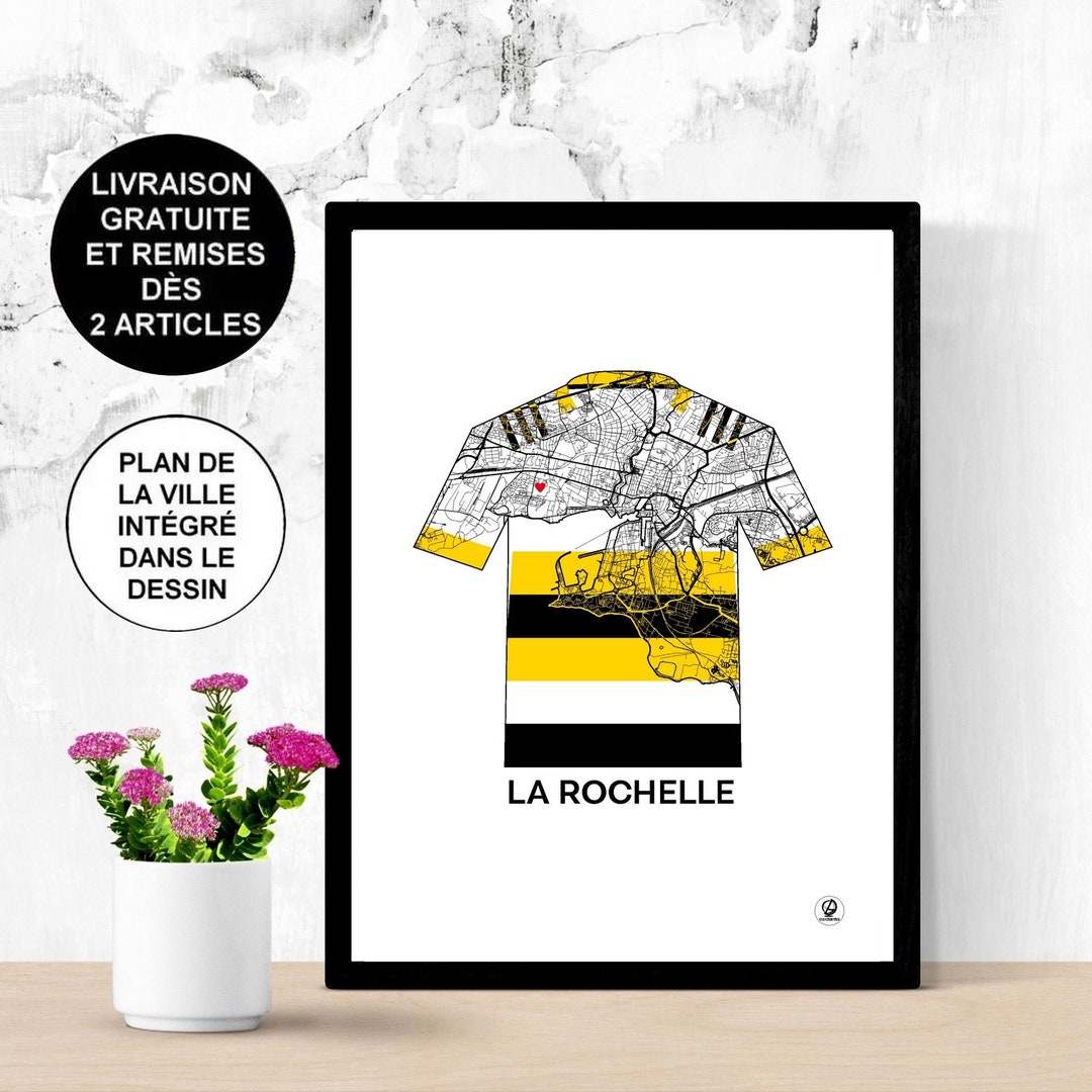 La Rochelle Rugby-Plakat, La Rochelle-Karte, La Rochelle-Plakat, Druck ...