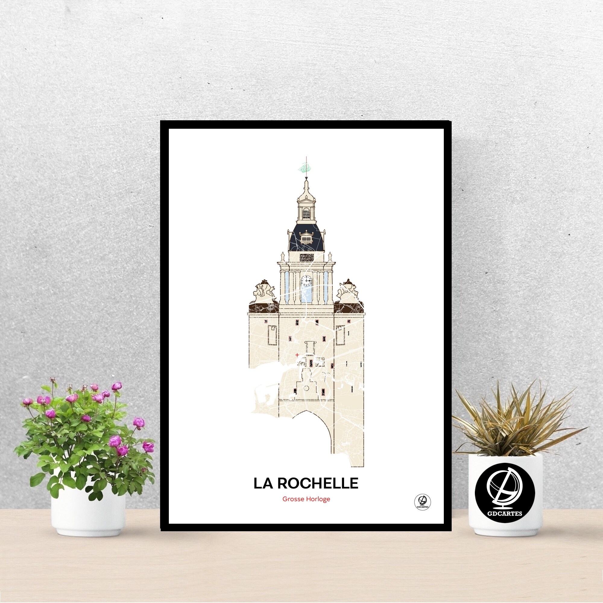 Affiche de La Rochelle Carte de La Rochelle Poster Affiche - Etsy France