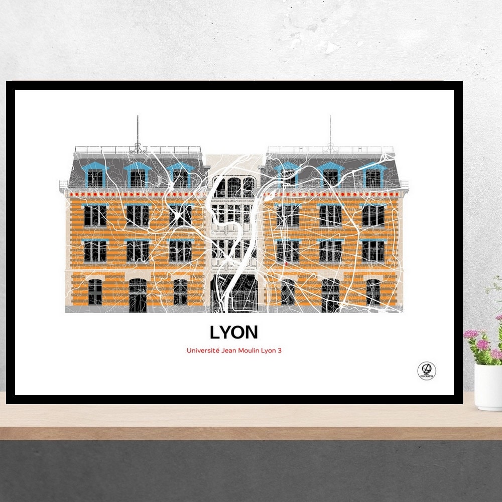 Lyon Poster Lyon Map Poster Poster Art Print Map - Etsy