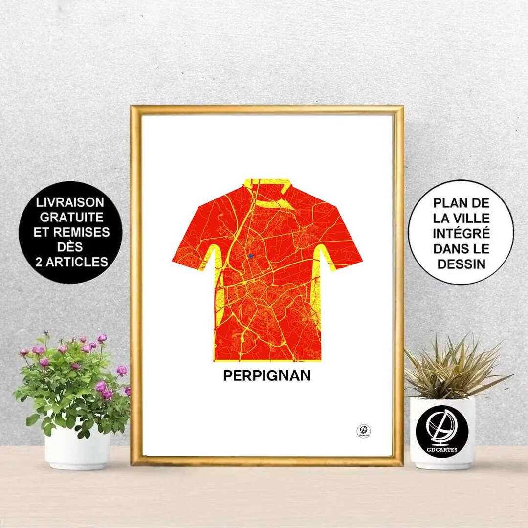 Perpignan Rugby Poster, Perpignan Map, Perpignan Poster, 2009 ...