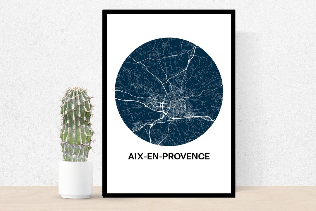 Aix-en-provence Poster, Aix-en-provence Map, Poster, Art, Print, Map ...