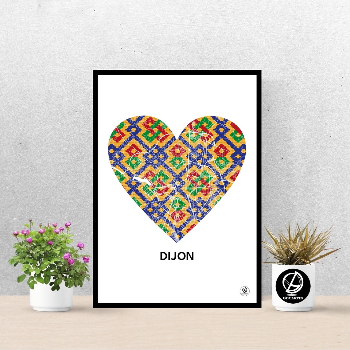 Affiche de Dijon Carte de Dijon Poster Affiche Art Print - Etsy France