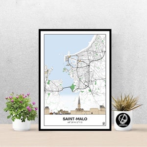 Saint-malo Skyline Poster, St-malo Map, Poster, Art, Brittany, Map ...