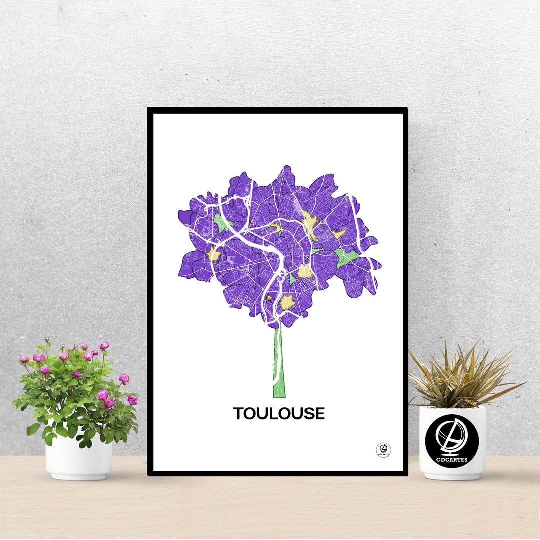 Toulouse Violet Poster, Toulouse Map, Toulouse Poster, Art, Print, Map ...