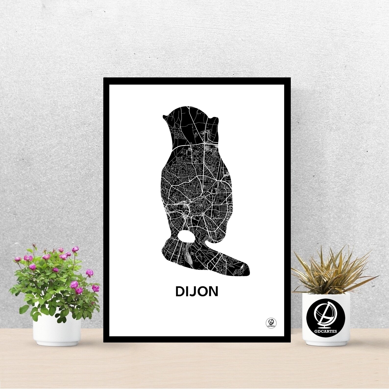 Poster Monument de Dijon Carte de Dijon Affiche Art Print - Etsy France