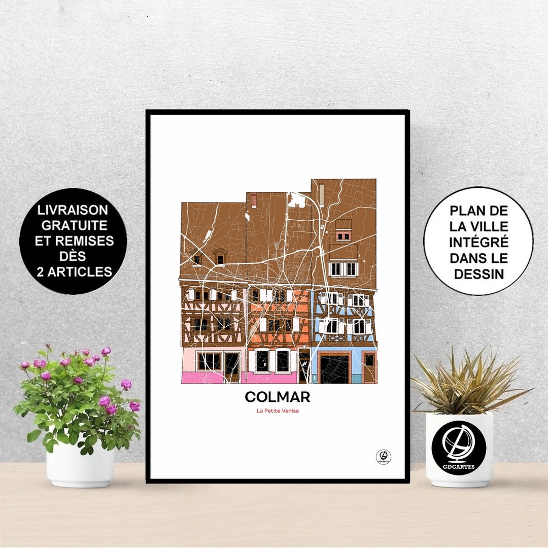 Colmar Poster, Colmar Map, Colmar Houses, Little Venice, Poster, Art ...
