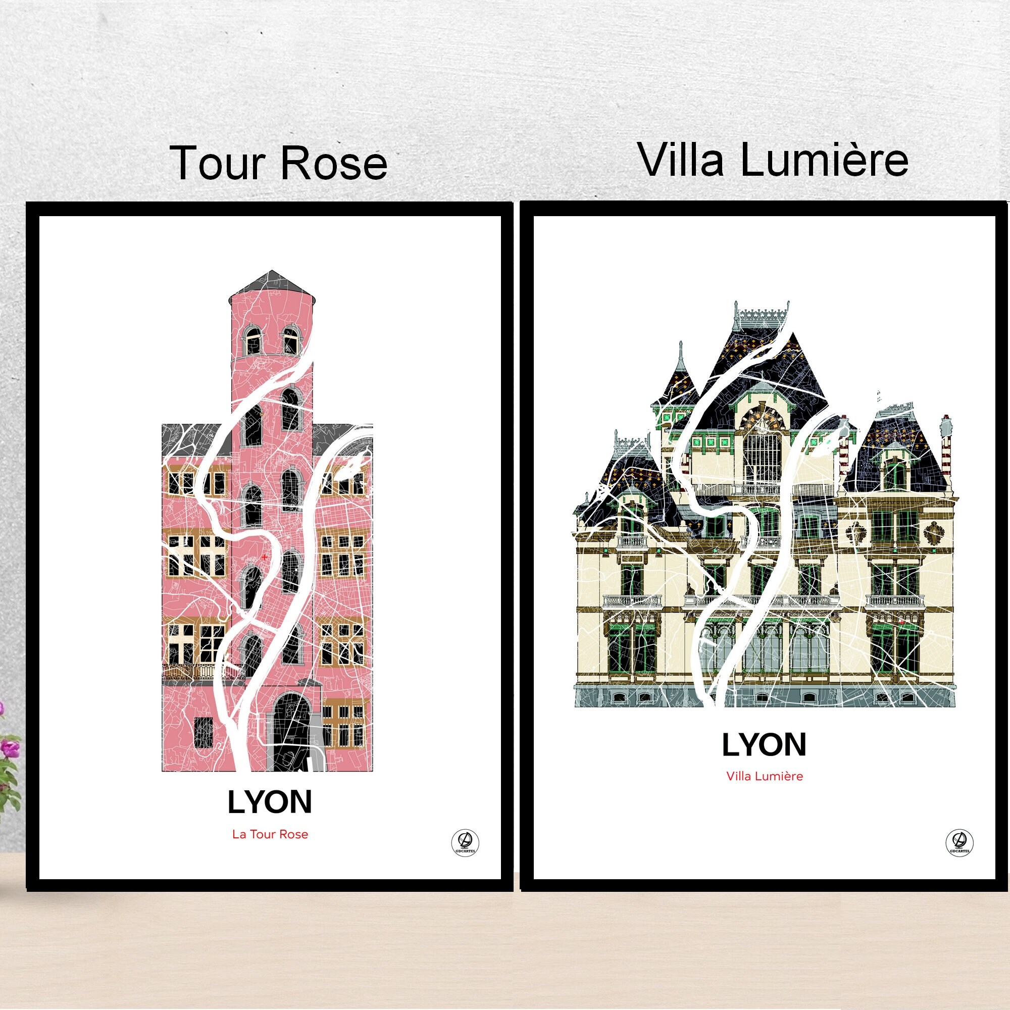 Affiche de Lyon Carte de Lyon Poster Affiche Art Print | Etsy