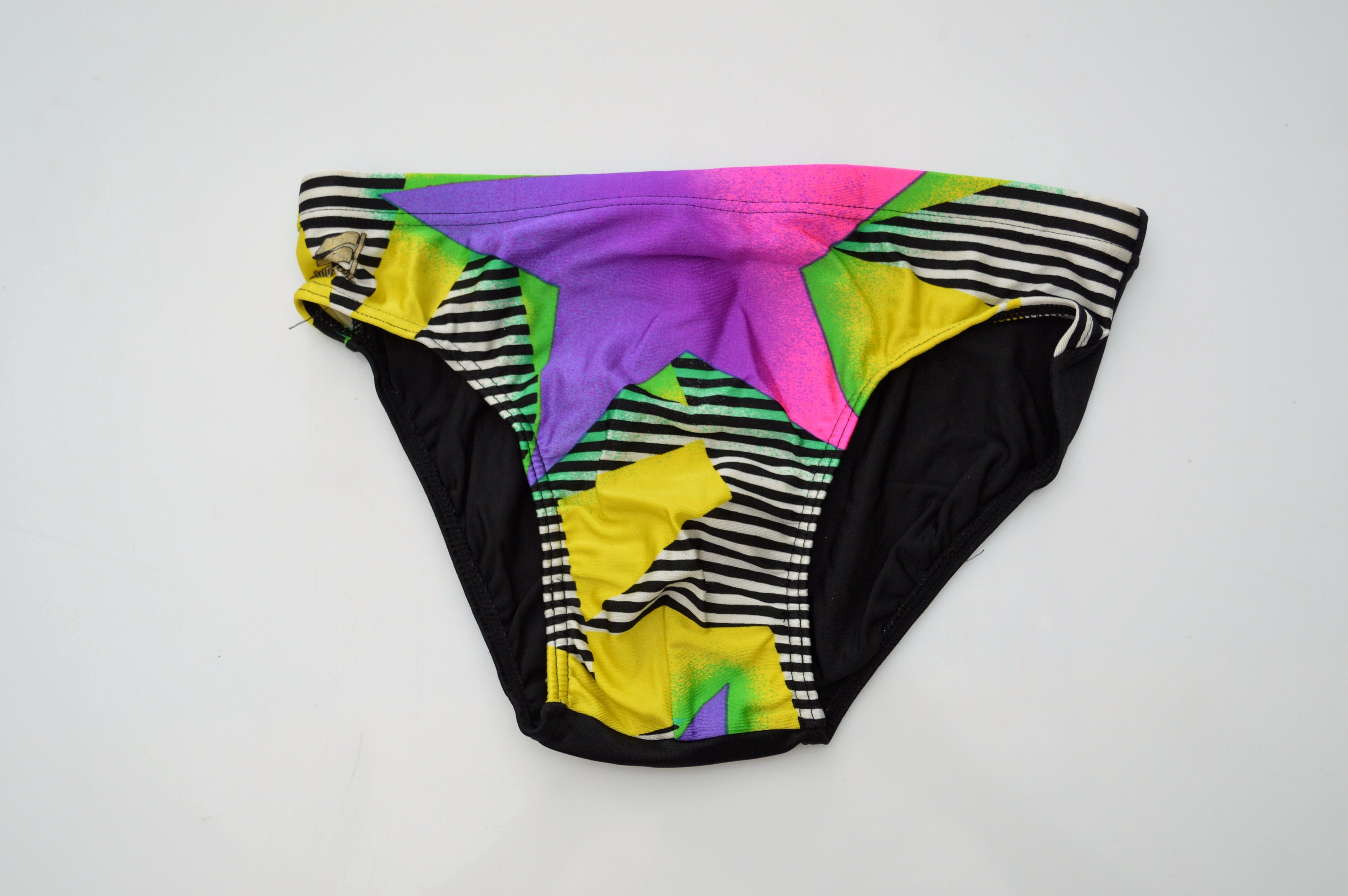 Vintage 80er 90er neon rad Lycra SWIM brief TRUNKS by Olympia | Etsy