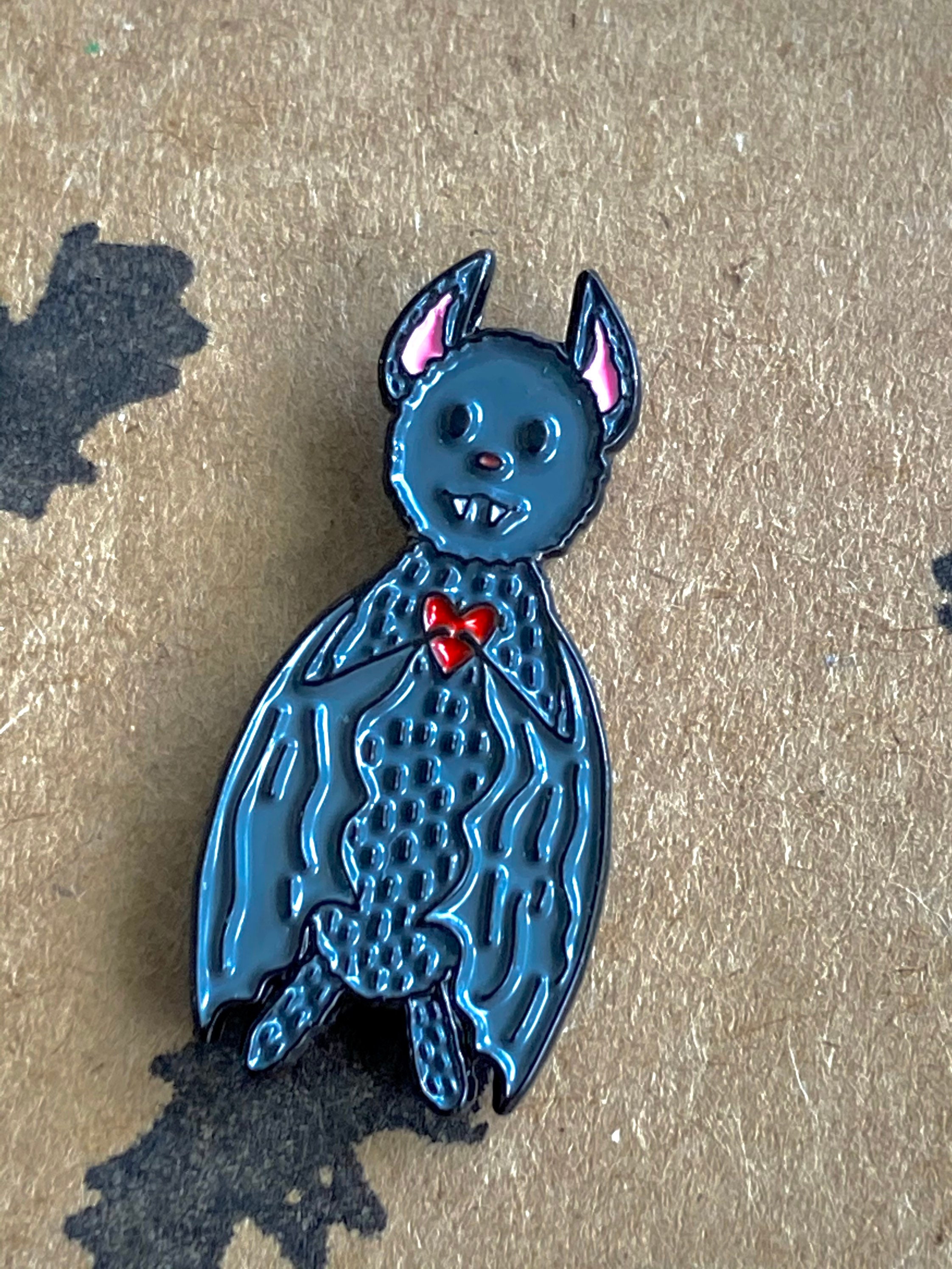 Jake the Bat Pin/ Enamel Pin/ Halloween Pin/ Spooky Pin/ October Pin ...
