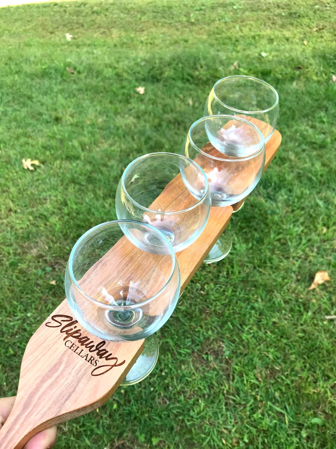 Personalized Wine Flight Paddle - Add Your Logo - 2 Wood Options - Wine ...