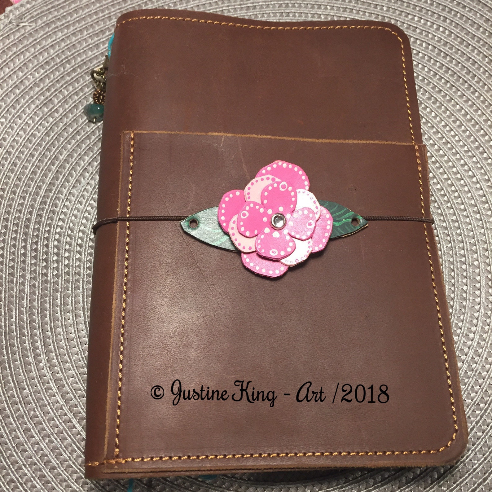 CUSTOM flower Charm Traveler's Notebook 3D Slip-On elastic | Etsy