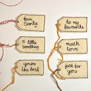 Embroidered Gift Tags Festive Present Tags for Christmas - Etsy