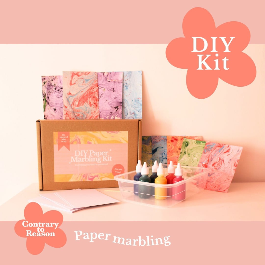 DIY Paper Marbling Kit | Beginner-friendly Marbling Kit | Marbling Inks ...