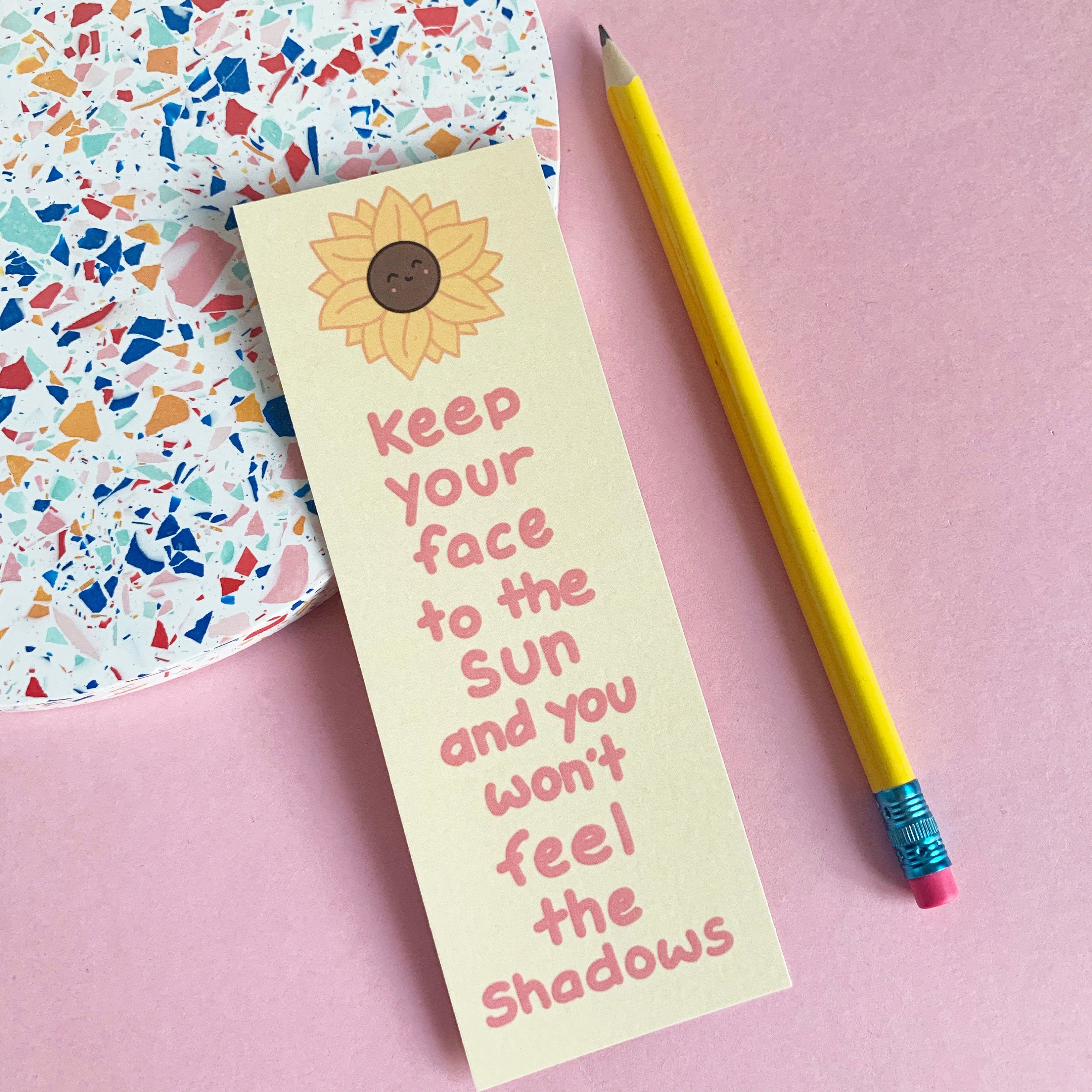 Sunflower Bookmark Sunshine Yellow Motivational Quote - Etsy