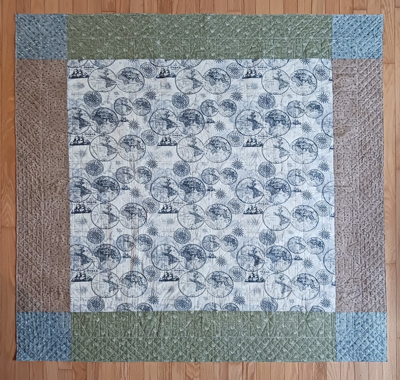 Custom Quilt "mariner" Storm at Sea Quilt With Mariner's Compass ...