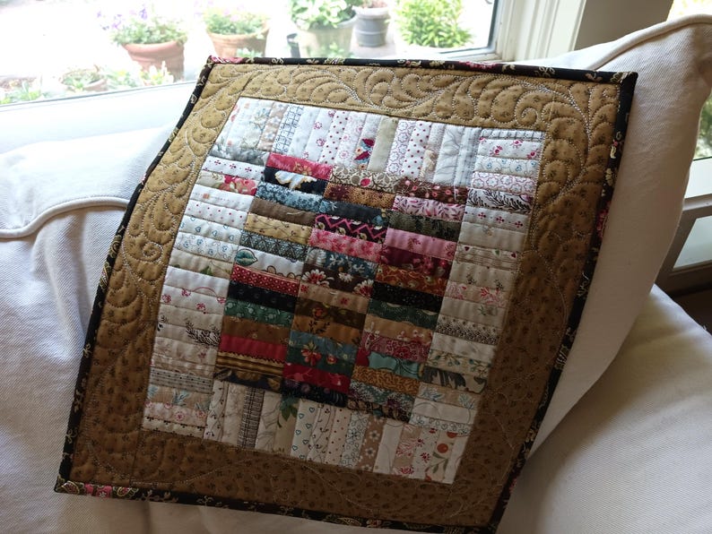 Simple Pleasures, Miniature Quilt for Wall, Table or Doll, 13 X 14 ...