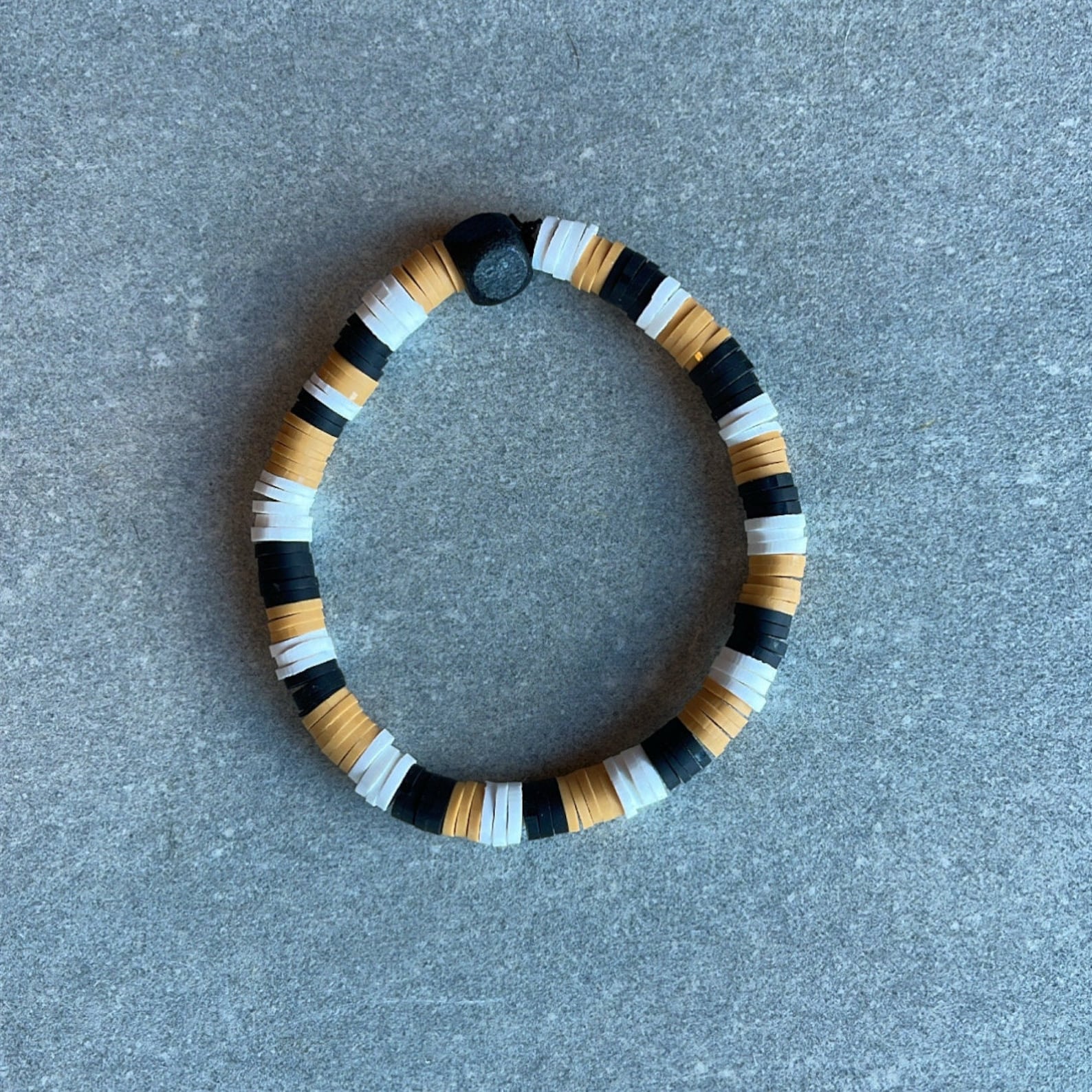 JV | Iowa Hawkeyes Bracelet • Heishi Beads Bracelet • Polymer Clay Disc ...