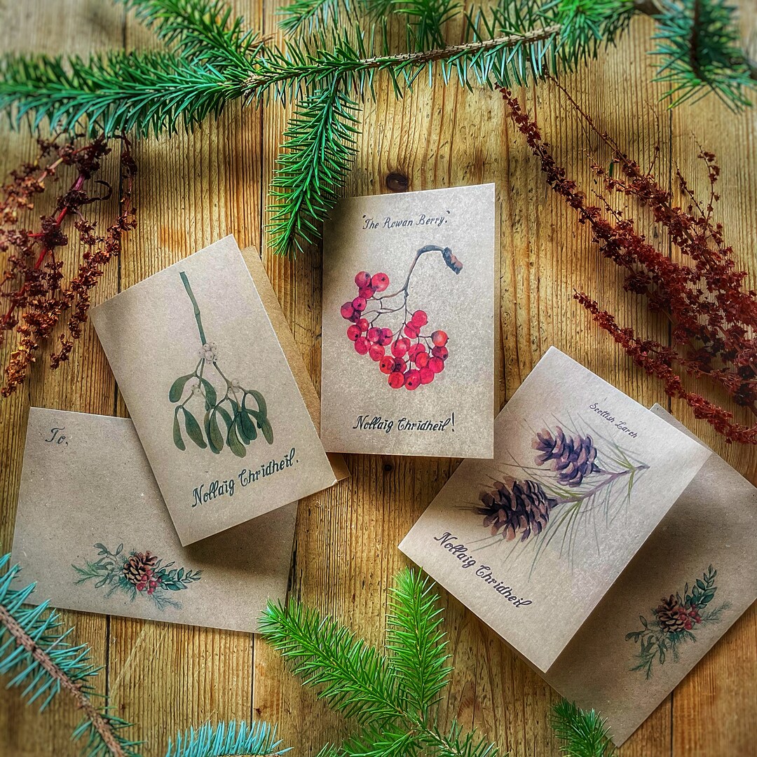 Digital Download Scottish Christmas Cards. Hand Drawn. Rustic. Gaelic ...