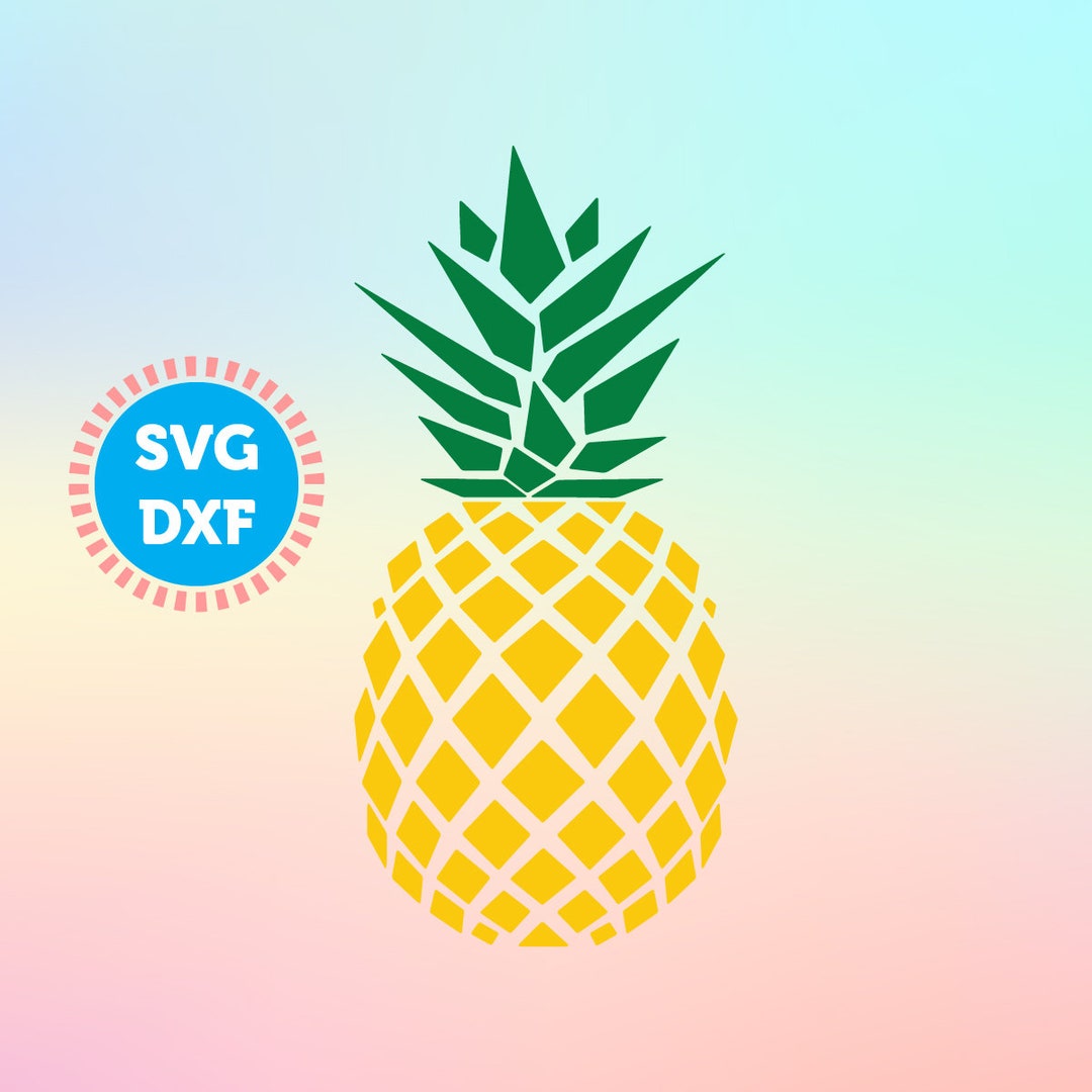 Pineapple SVG DXF Files, Pineapple Geometric SVG Files, Silhouette Cut ...