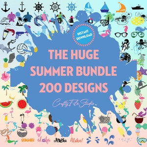 Huge Summer SVG Bundle, Tropical Bundle SVG, Flamingo Svg, Mermaid Svg ...