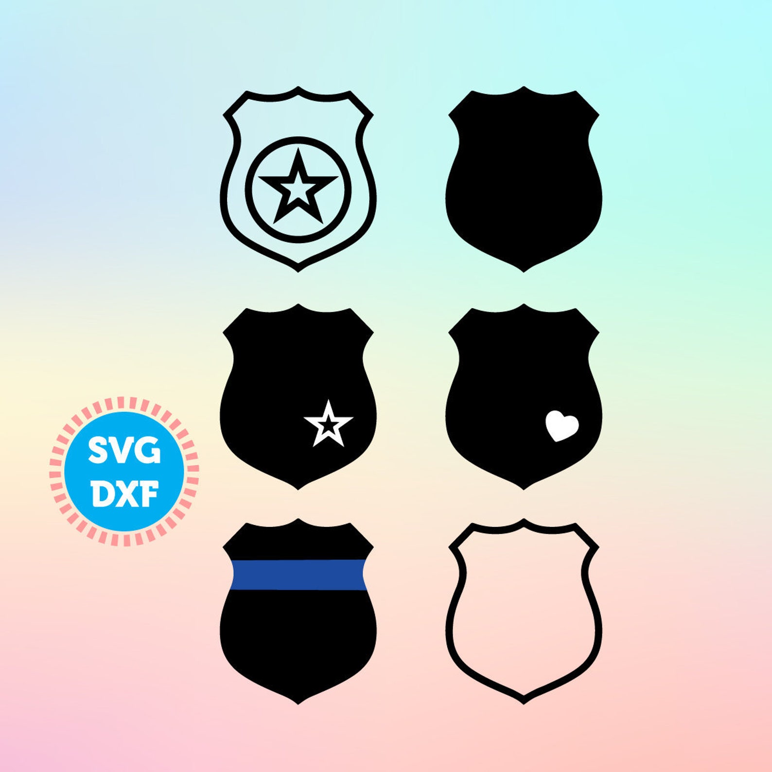 Police Badge SVG DXF files Police Badge Cut Files Police | Etsy