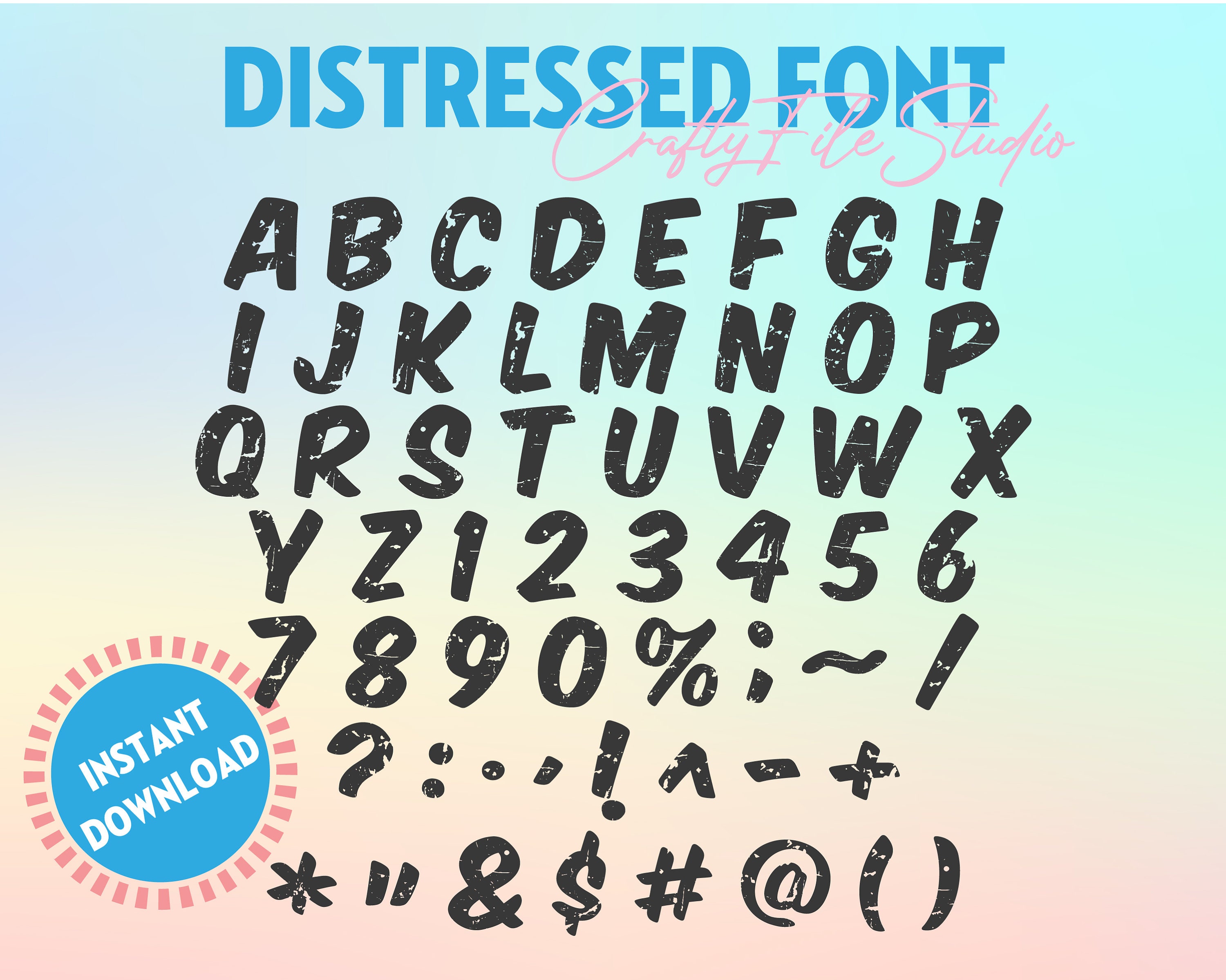 Distressed Font Svg Distressed Alphabet Svg Grunge Alphabet | Etsy