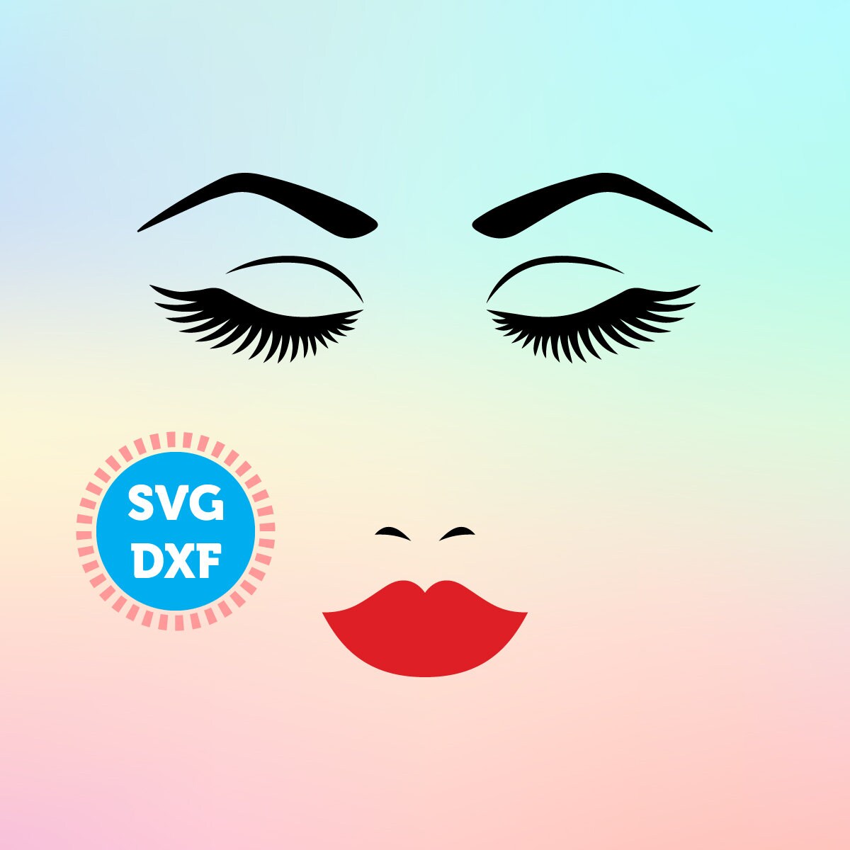 Face SVG, Eyelashes Svg Files, Eyebrows Svg, Lashes Svg File, Make up ...