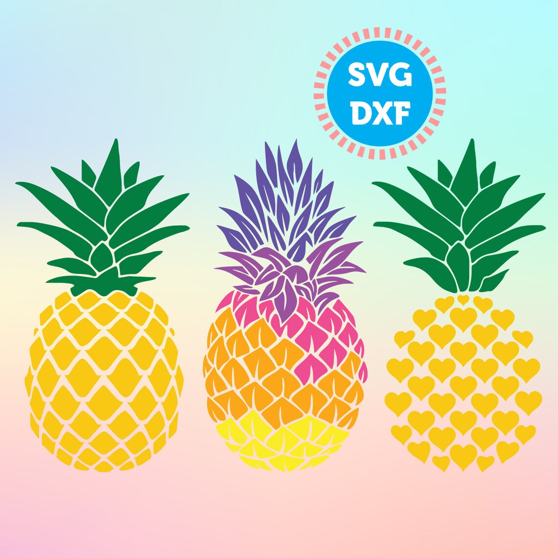 Pineapple SVG DXF Files, Pineapple Bundle SVG Files, Pineapple Monogram ...
