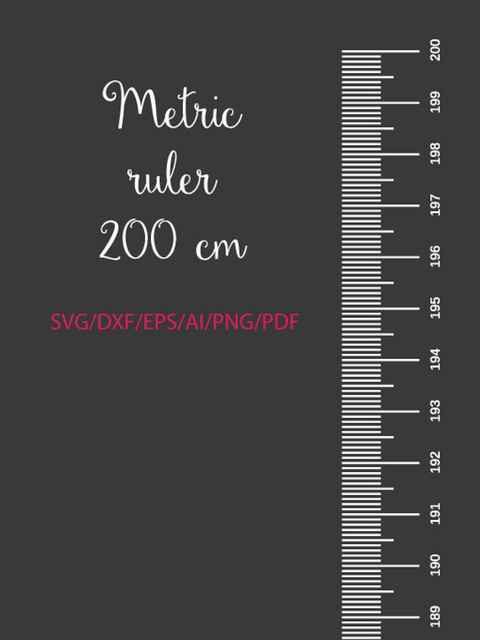 Metric Ruler 200 Cm SVG Digital Cut Files Digital Download | Etsy