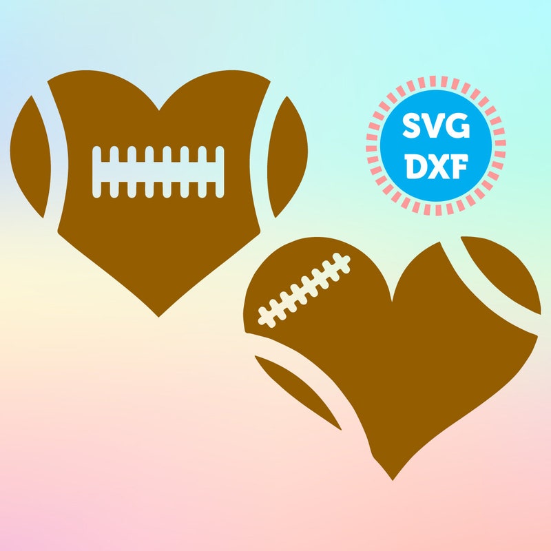 Football Heart Svg - Etsy