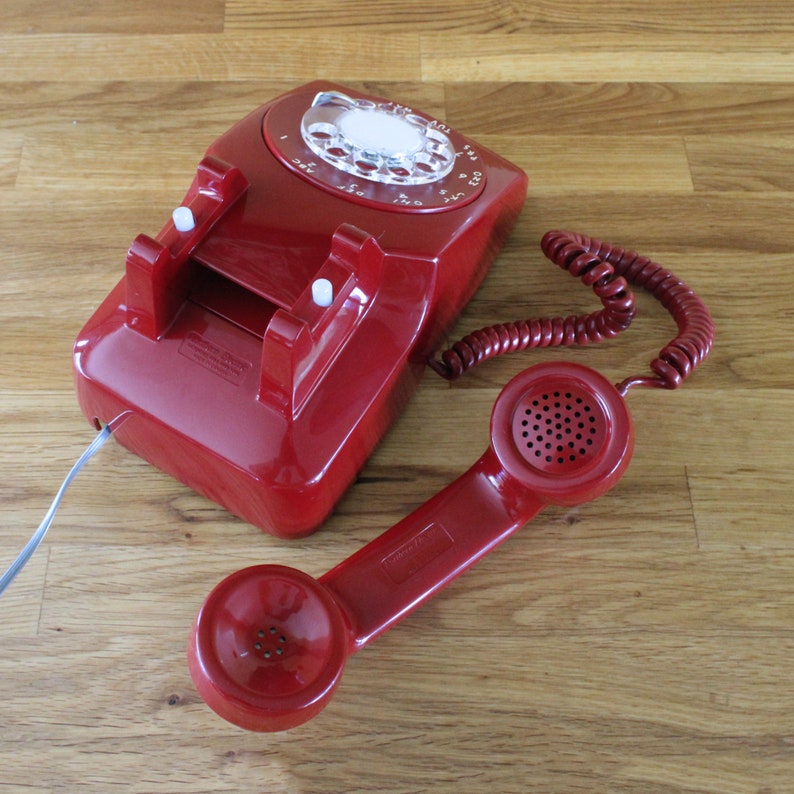 Personalized All Original Red Rotary Dial Telephone by Northern Telecom ...
