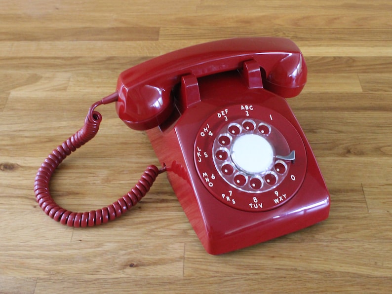 Personalized All Original Red Rotary Dial Telephone by Northern Telecom ...