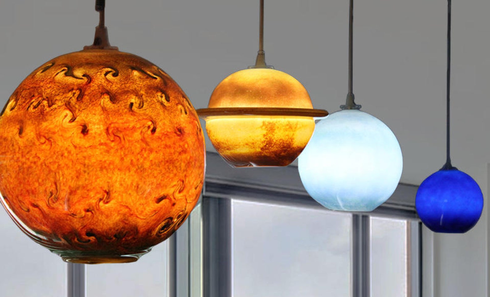 Voice-activated Hand-blown Glass Planet Lights - Etsy