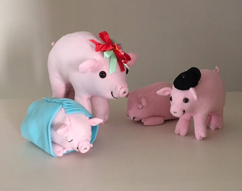 Stuffed Pig Family Sewing Pattern - Etsy