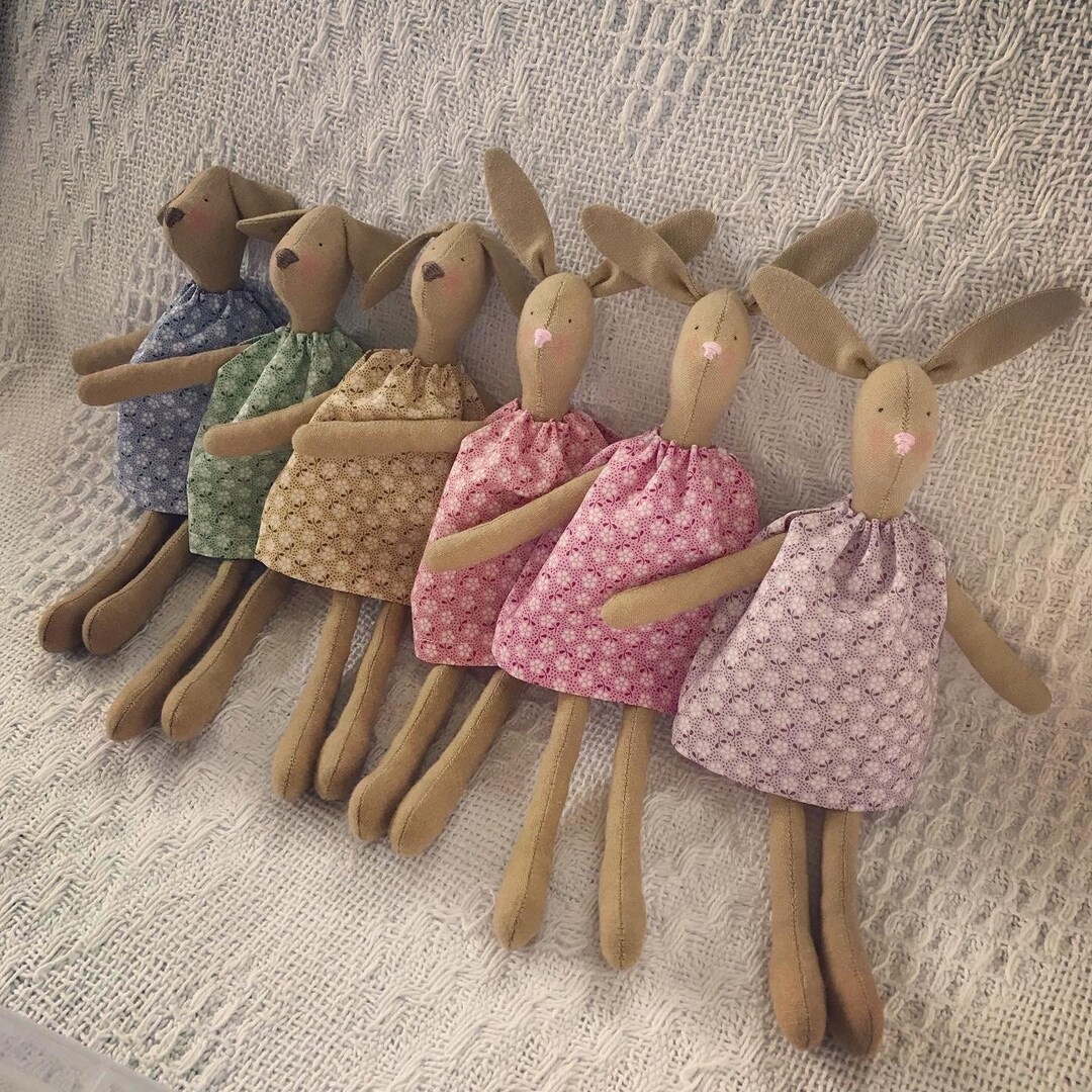 Mini Tilda Bunny Dog in Rainbow Ditsy Tilda Fabric for Nursery - Etsy