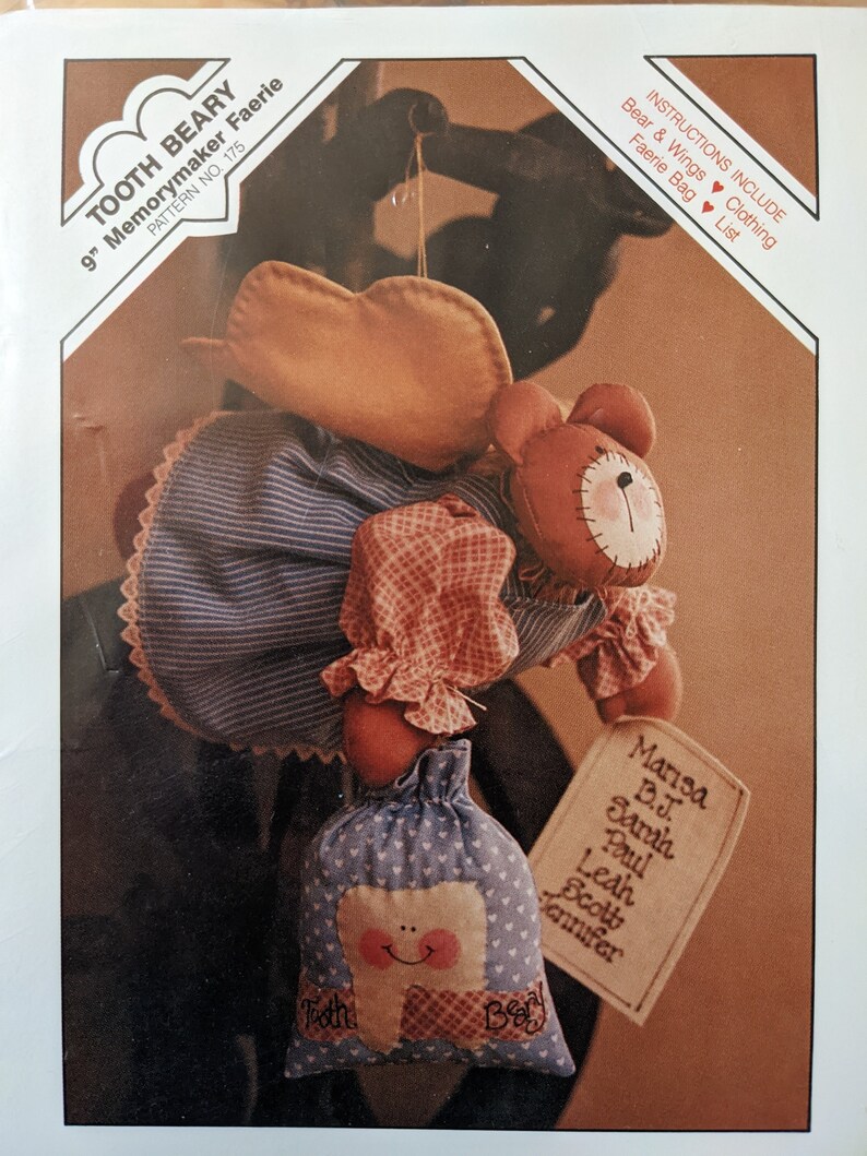 Vintage Tooth Fairy Teddy Bear Pattern Finders Keepers - Etsy