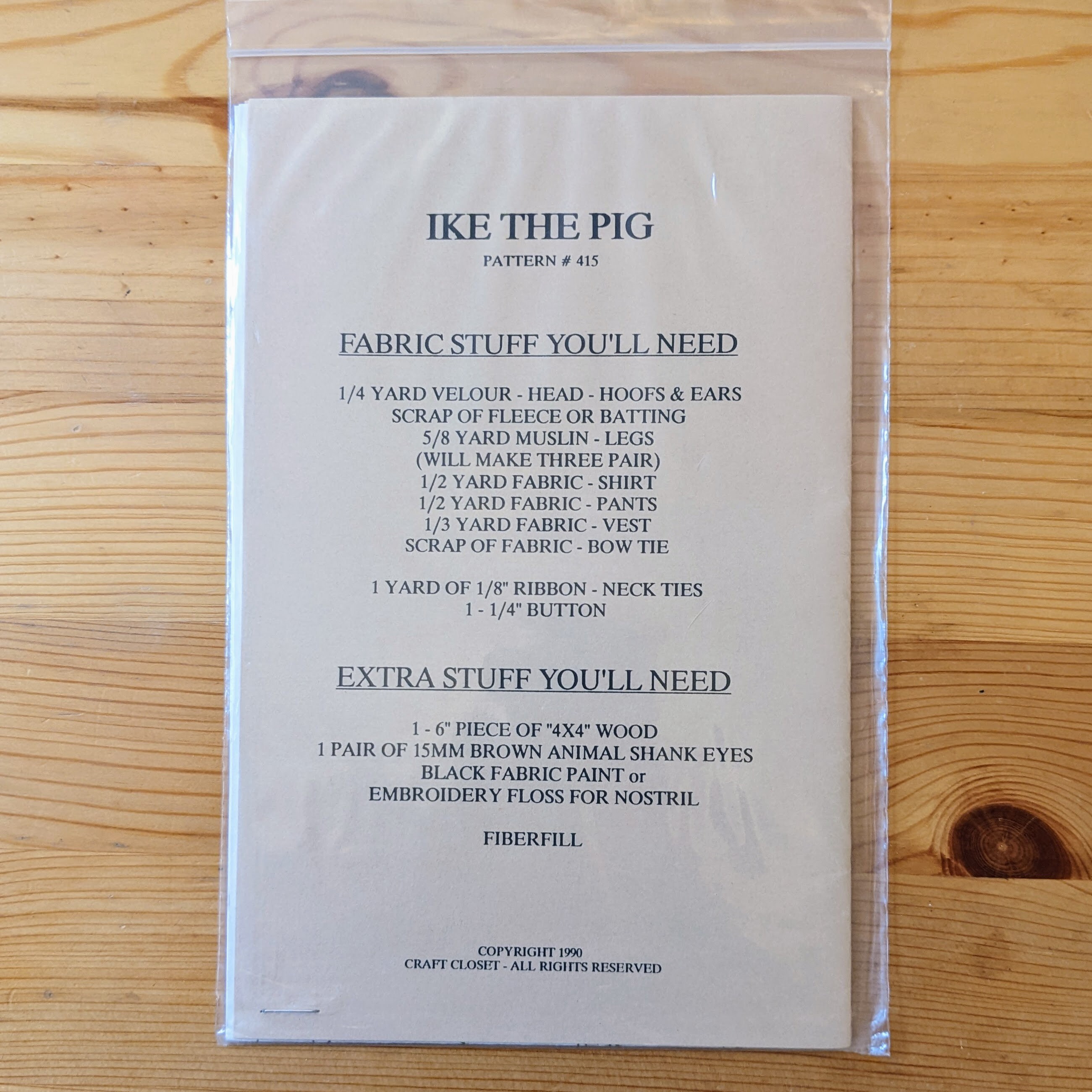 Vintage Cottagecore Pig Doll Pattern - "ike the Pig" 4 X 4 Critter ...