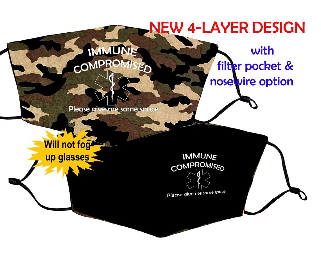 Immune Compromised Mask // 4 Layer // 3 Layer // Immunocompromised // No Fog Mask // Fog Free ...