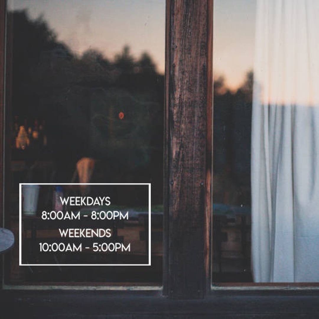 Custom Business Hours Sign Decal Open Closed Sign Store - Etsy