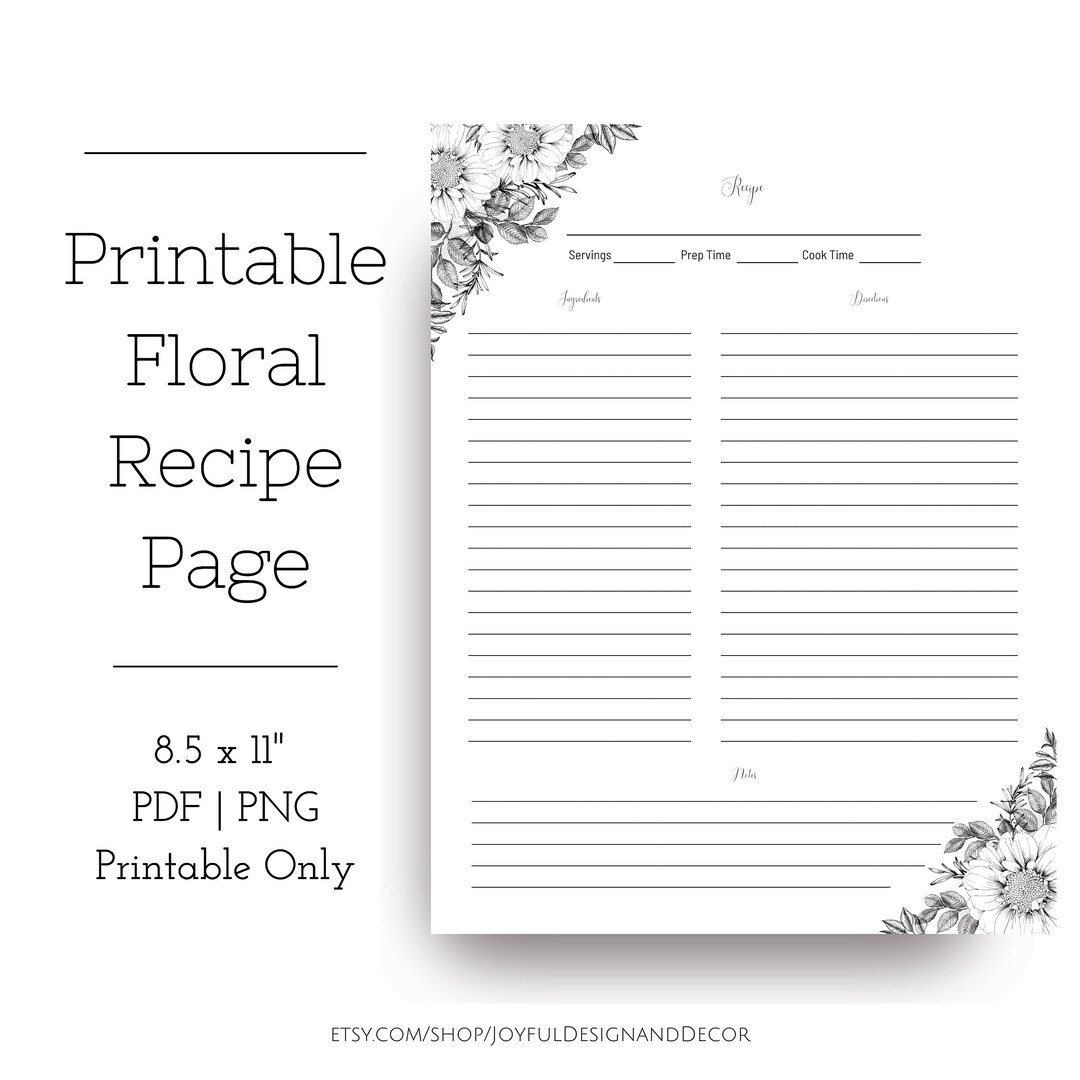 Recipe Sheet Printable Printable Cook Book Recipe Template Printable ...