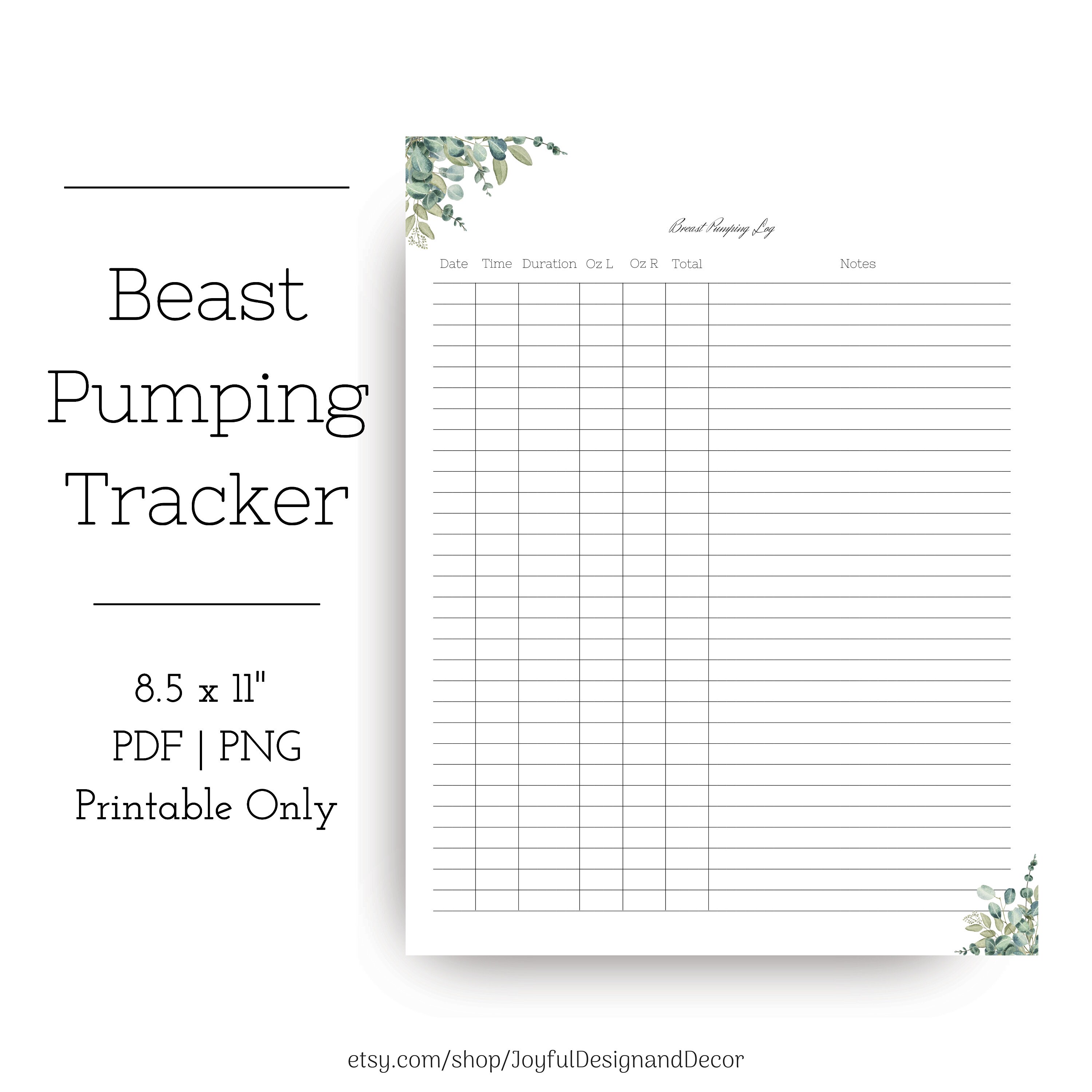 Printable Pumping Log, Exclusive Pumping Tracker, Motherhood Prints ...