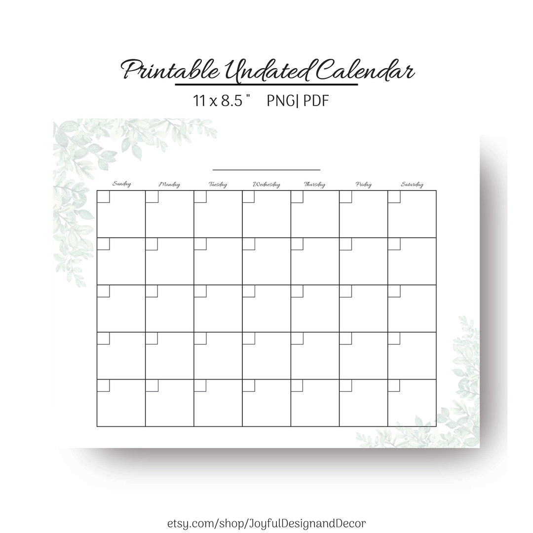 Elegant Calendar Printable Desk Calendar Blank Printable Calendar ...