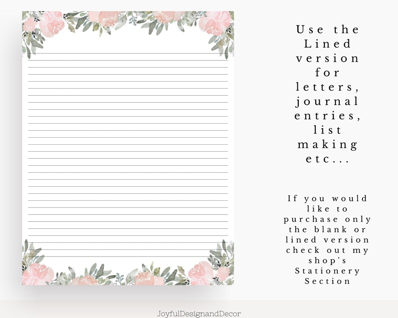 Printable Stationery Set Editable Stationery Note Sheet - Etsy