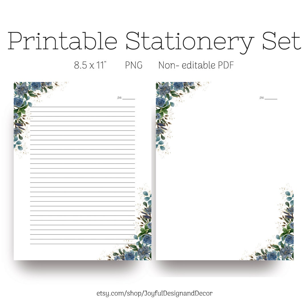 Gold Stationery Printable Stationery Printable Gold Paper Penpal Paper ...