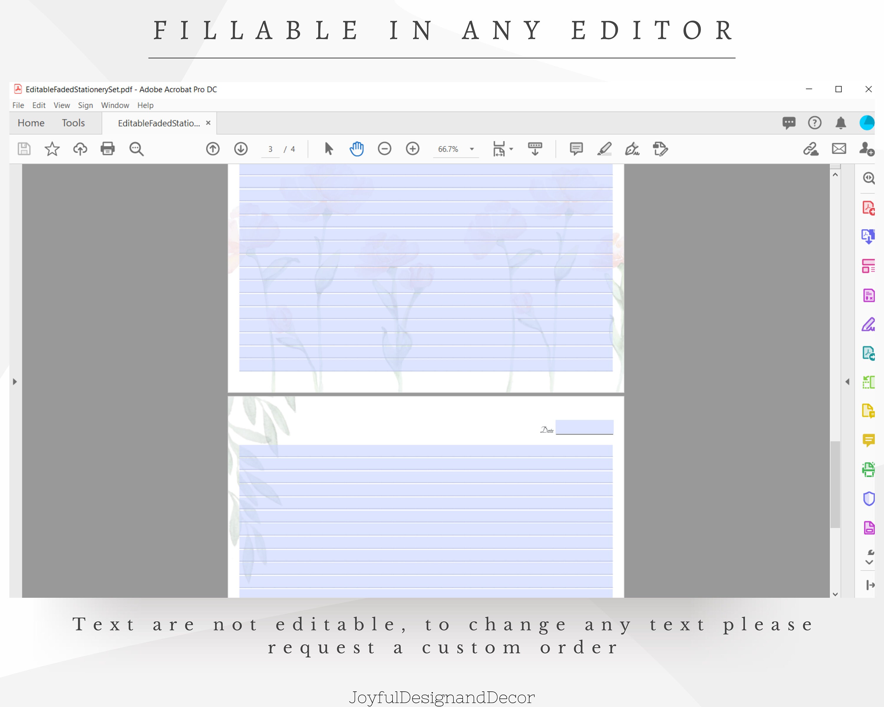 Editable Stationery Printable Note Page Lined Paper Printable Journal ...