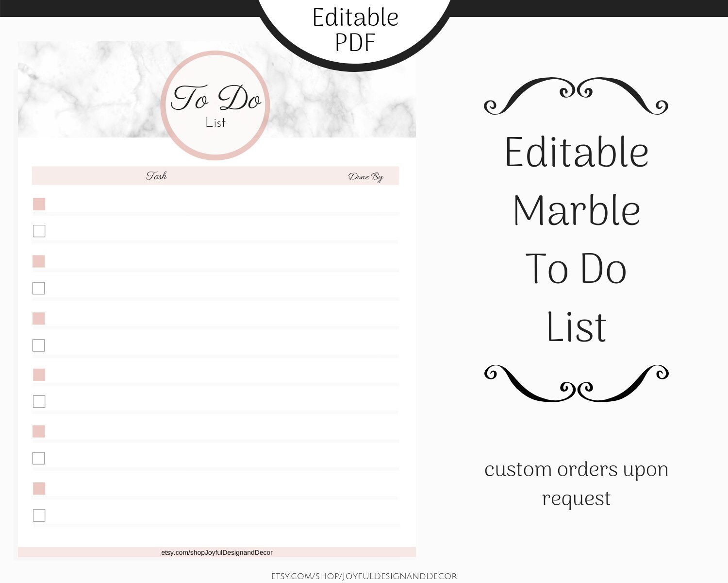Stationery Design & Templates editable digital printable pink marble ...