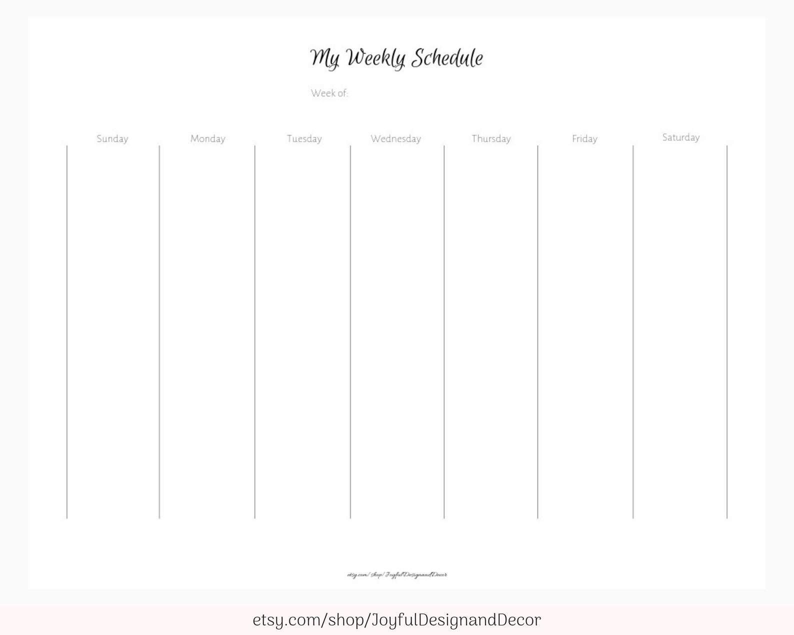 Editable Weekly Schedule Printable Daily Planner Blank Weekly Planner ...