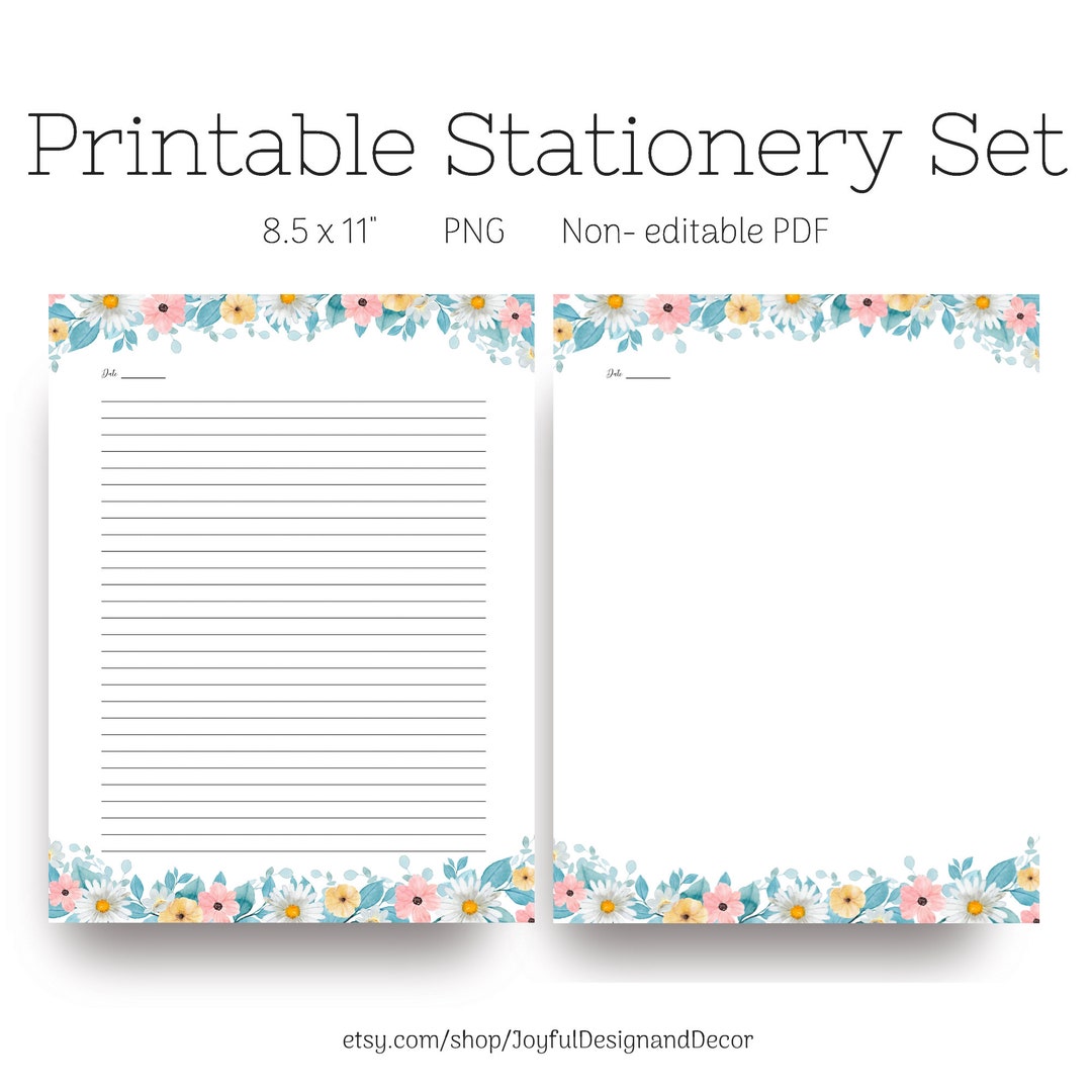 Spring Stationery Spring Printable Digital Paper Penpal Paper Girl ...