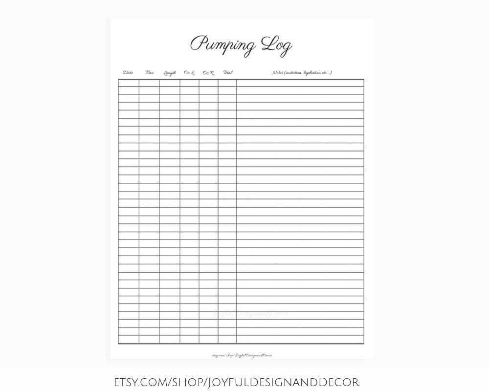 Exclusive Pumping Log Breast Pumping Tracker Floral Pumping - Etsy